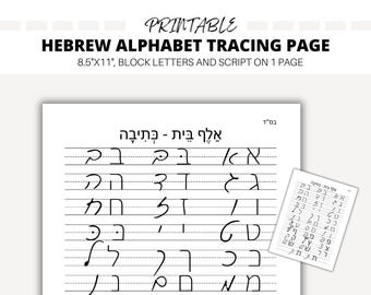 Hebrew Alphabet Tracing, Printable Aleph Bet Worksheet for Kids, Hebrew ...
