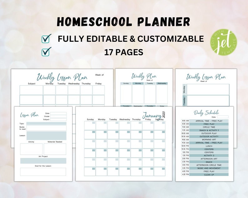 EDITABLE Homeschool Planner, Teacher Planner, Preschool Classroom, Home ...