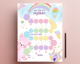 Rainbow Sticker Chart for Kids Unicorn Reward Chart Chore - Etsy