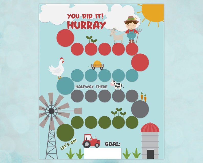 Farm Sticker Chart for Potty Training Chart for Toddlers - Etsy
