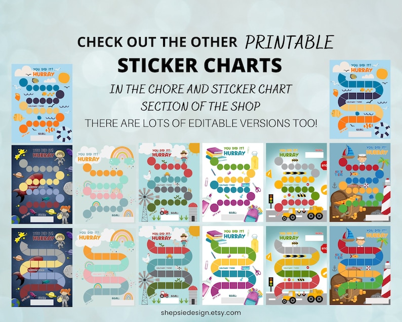 Train Sticker Chart, Potty Training Chart, Printable Template, Chore ...