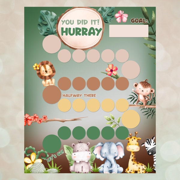 Zoo Animal Potty Chart - Etsy