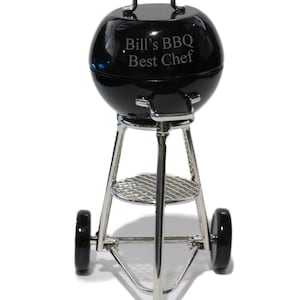 Custom Mini Black BBQ Charcoal Grill Table Clock - Personalized Master ...