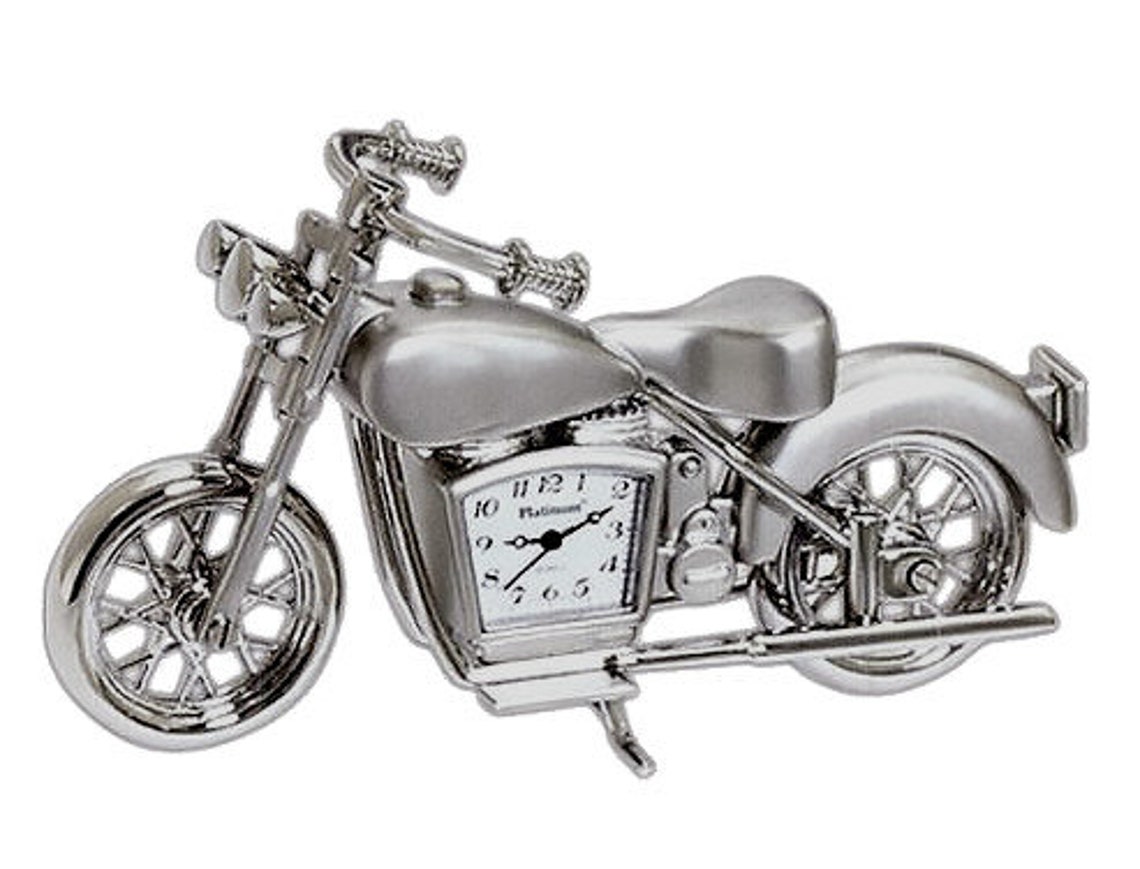 Silver Alloy Custom Desktop Motorcycle Clock Personalized | Etsy