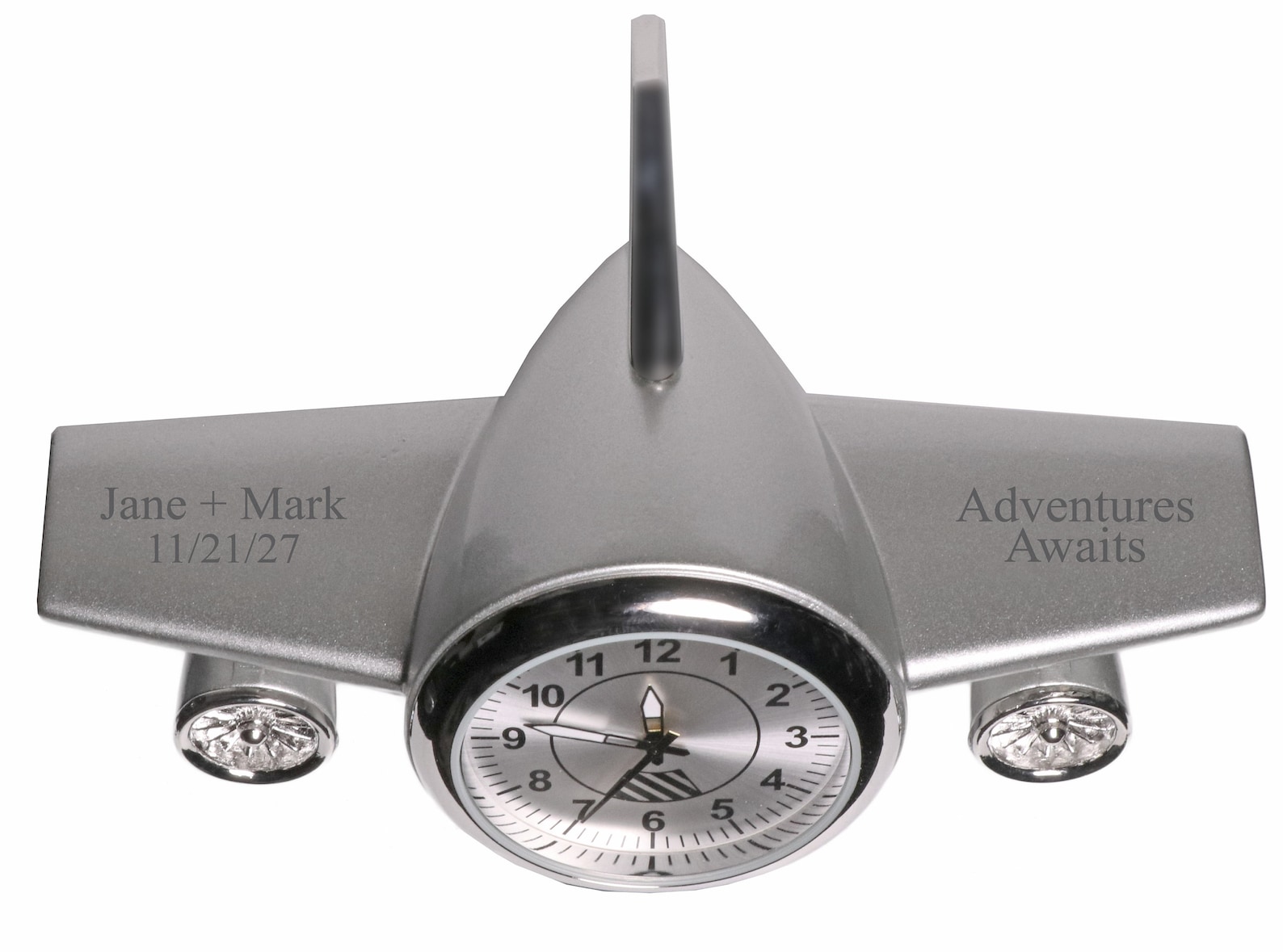 Custom Metal Alloy Mini Jumbo Jet Office Table Clock Face ...