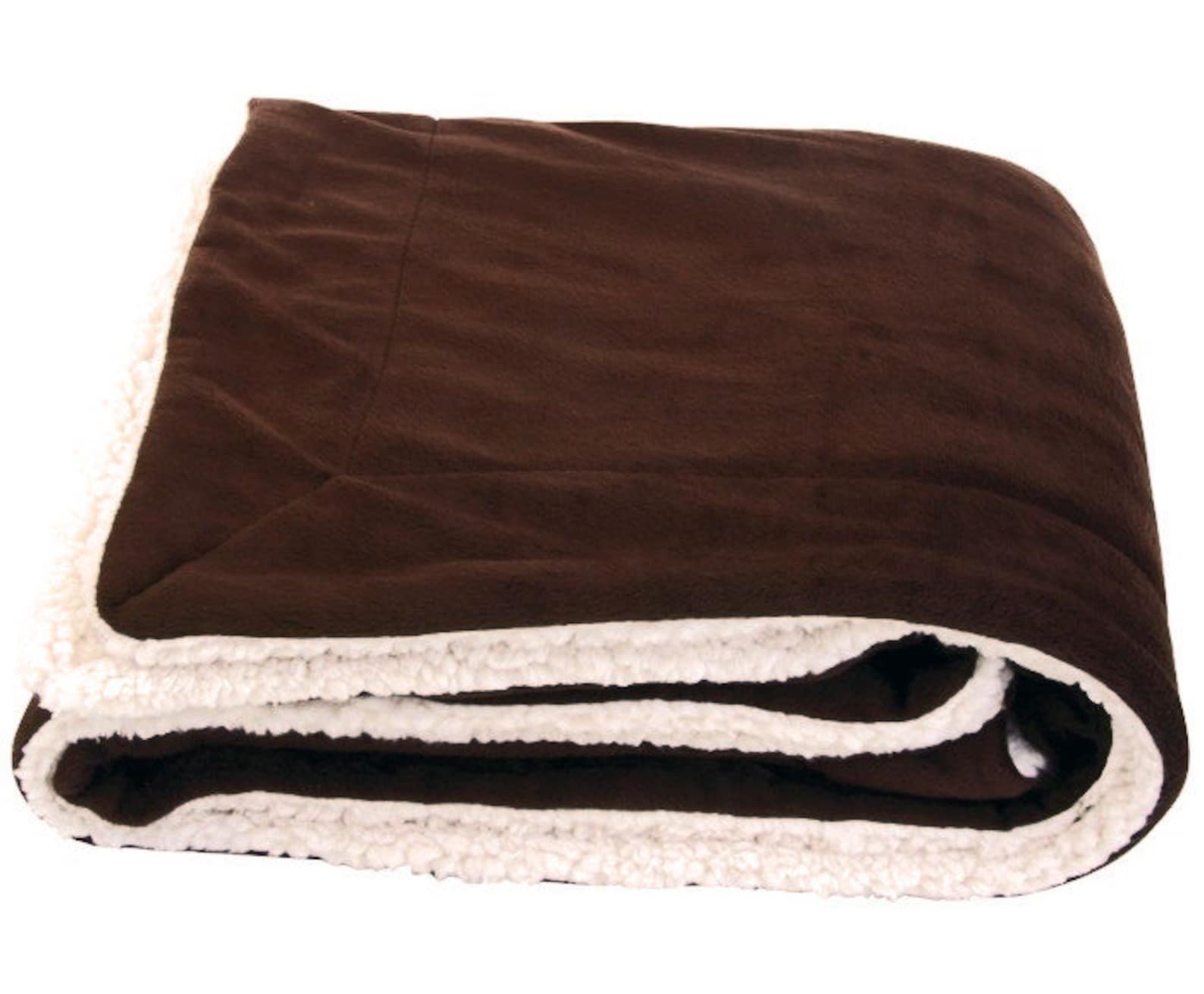 Custom Chocolate Brown Micro Plush Throw Sherpa Blanket Inner Faux ...
