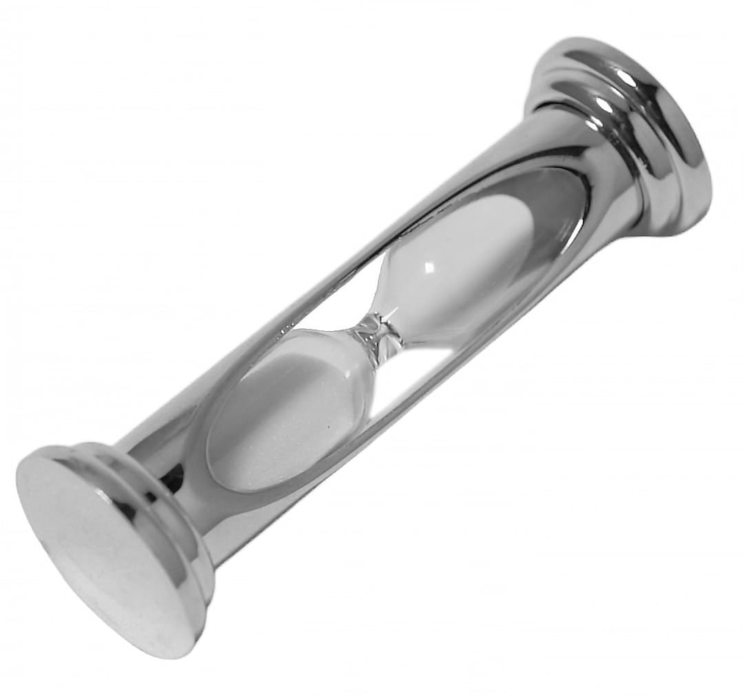 Silver Polished Finished Mini Hourglass Sand Timer (3 Minutes ...