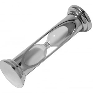 Silver Polished Finished Mini Hourglass Sand Timer (3 Minutes ...