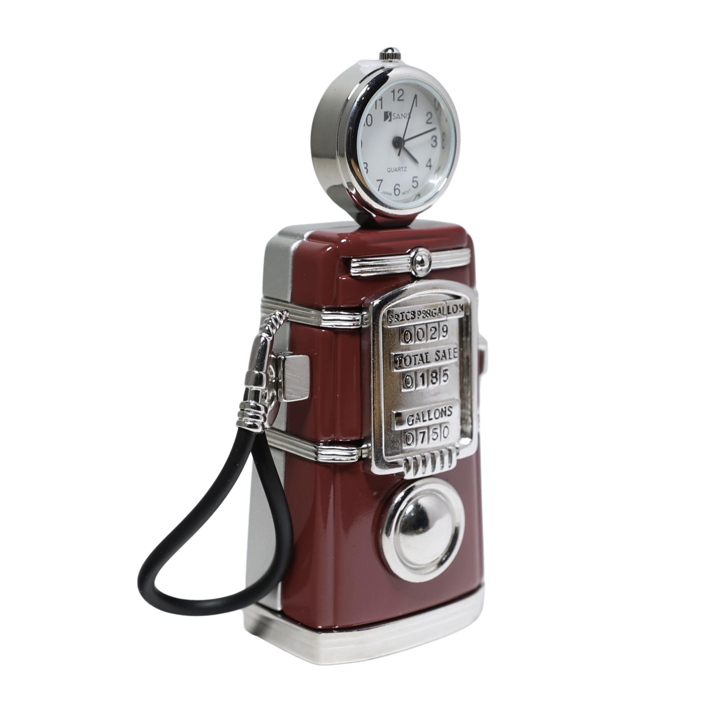Antique Station Gas Pump Mini Desktop Clock - Custom Engraved Office ...