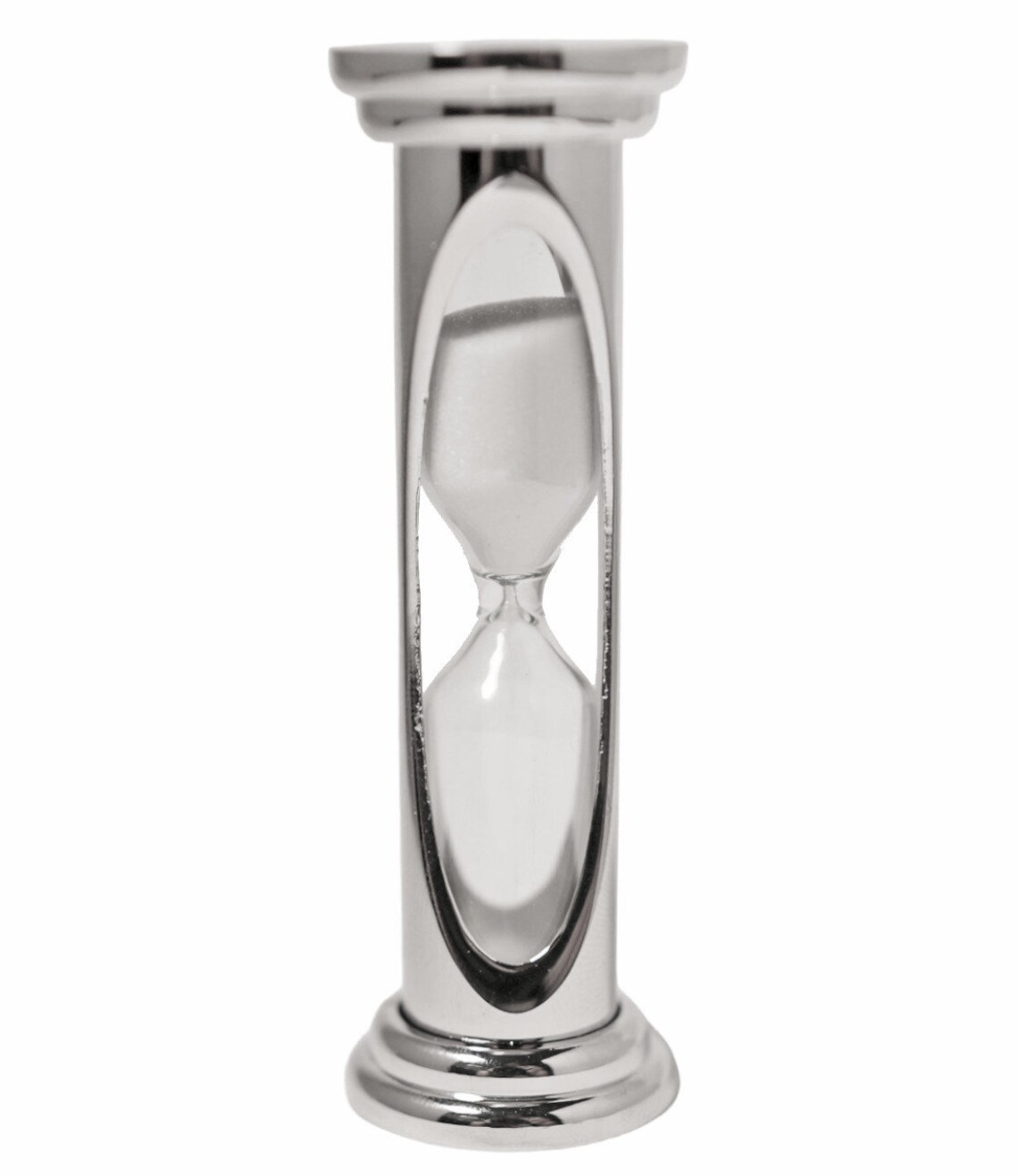 Silver Polished Finished Mini Hourglass Sand Timer (3 Minutes ...