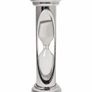 Silver Polished Finished Mini Hourglass Sand Timer (3 Minutes ...
