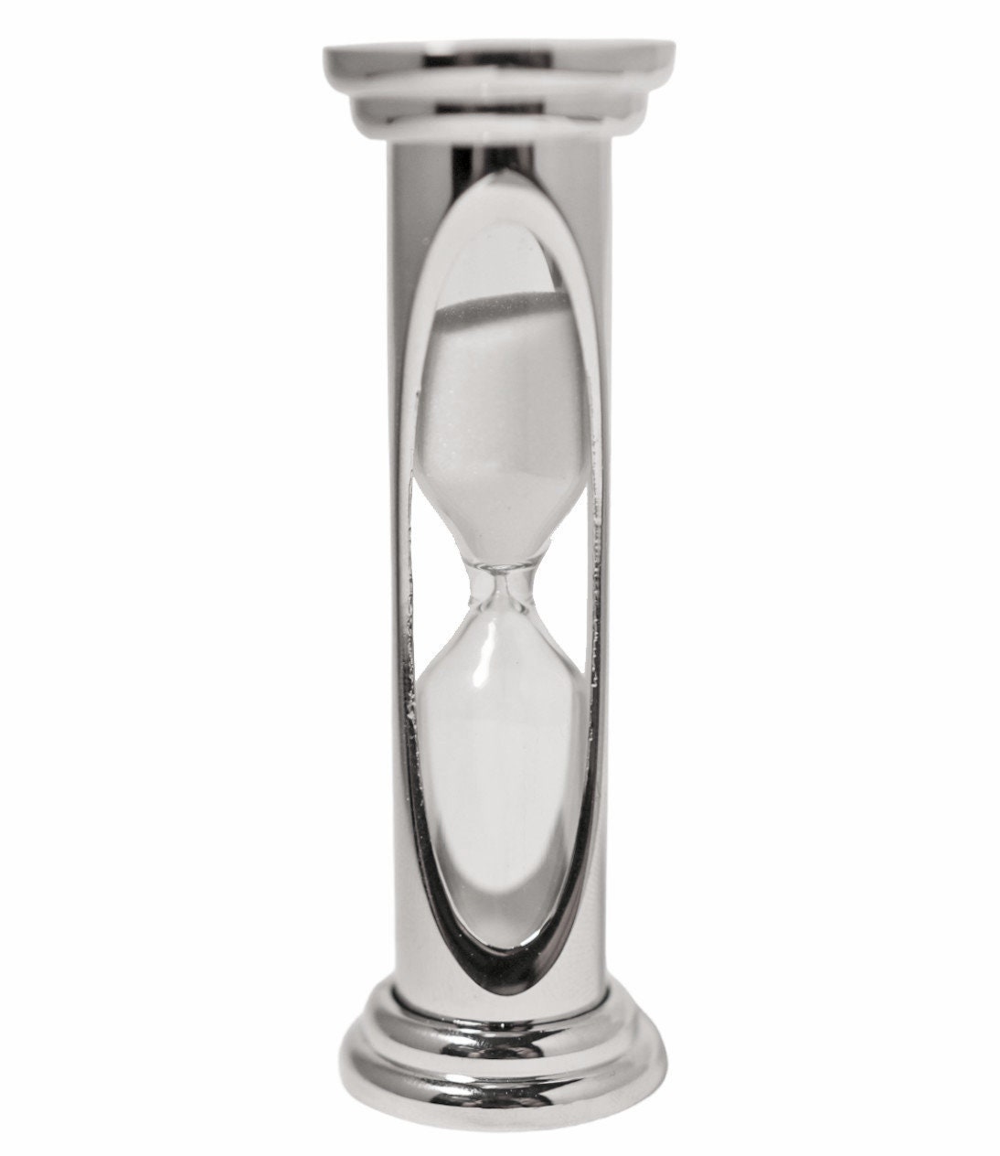 Silver Polished Finished Mini Hourglass Sand Timer (3 Minutes ...