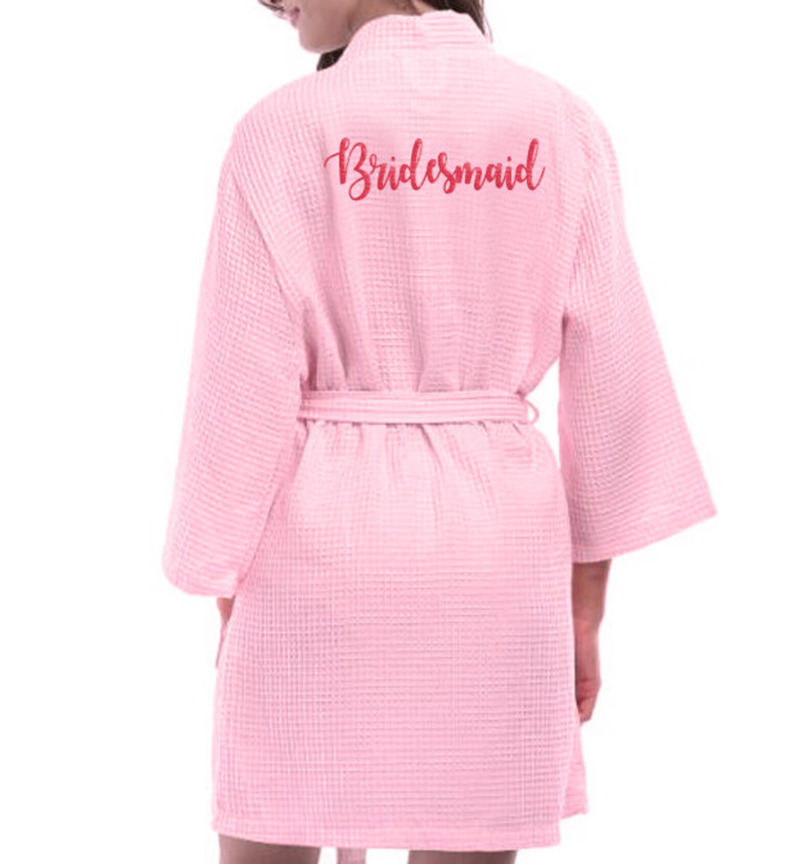 Thigh High Pink Kimono Soft Waffle Weave Robe With Dual - Etsy