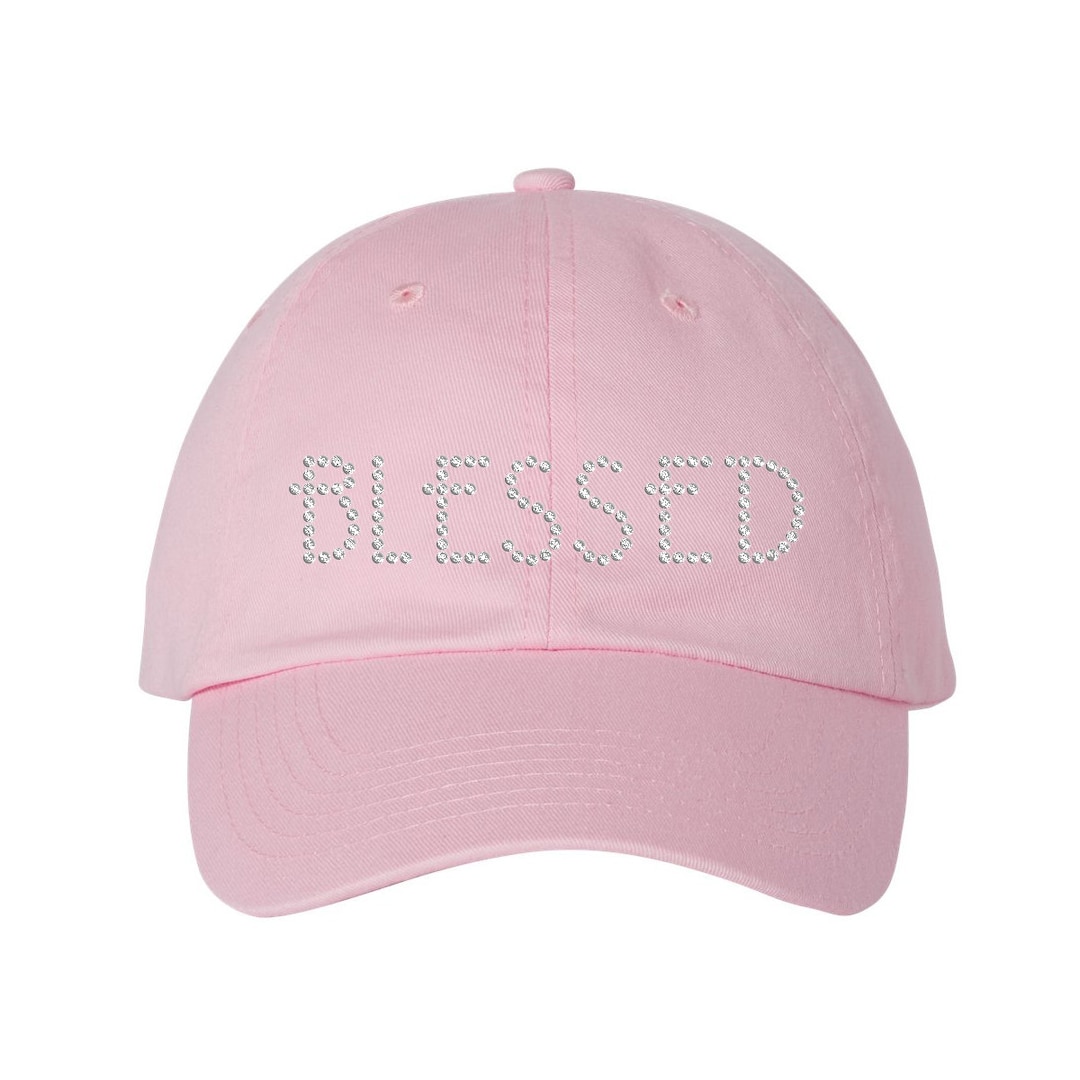 Custom Pink Rhinestones Ball Cap With Adjustable Buckle - Personalized ...