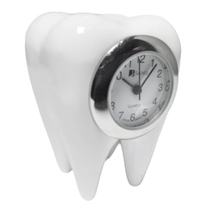 White Mini Dental Tooth Desk Clock - Custom Doctor Gift Personalized ...