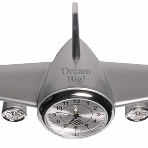 Custom Metal Alloy Mini Jumbo Jet Office Table Clock Face ...