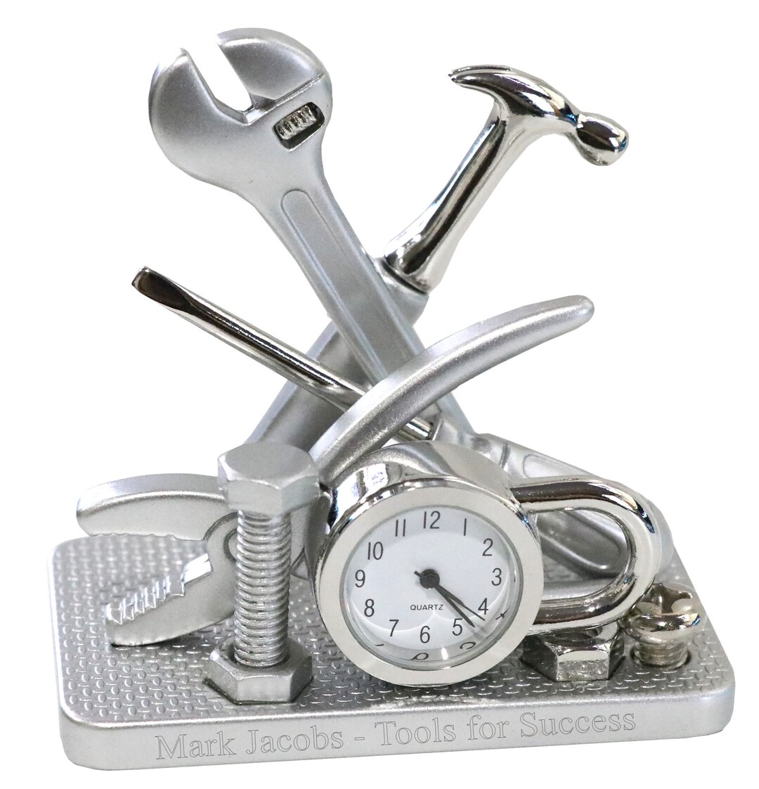 Alloy Metal Handyman Tool Set Mini Desk Clock - Custom Gifts ...