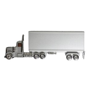 Silver Metal Semi Truck Mini Desk Clock - Engraved Personalized Desktop ...