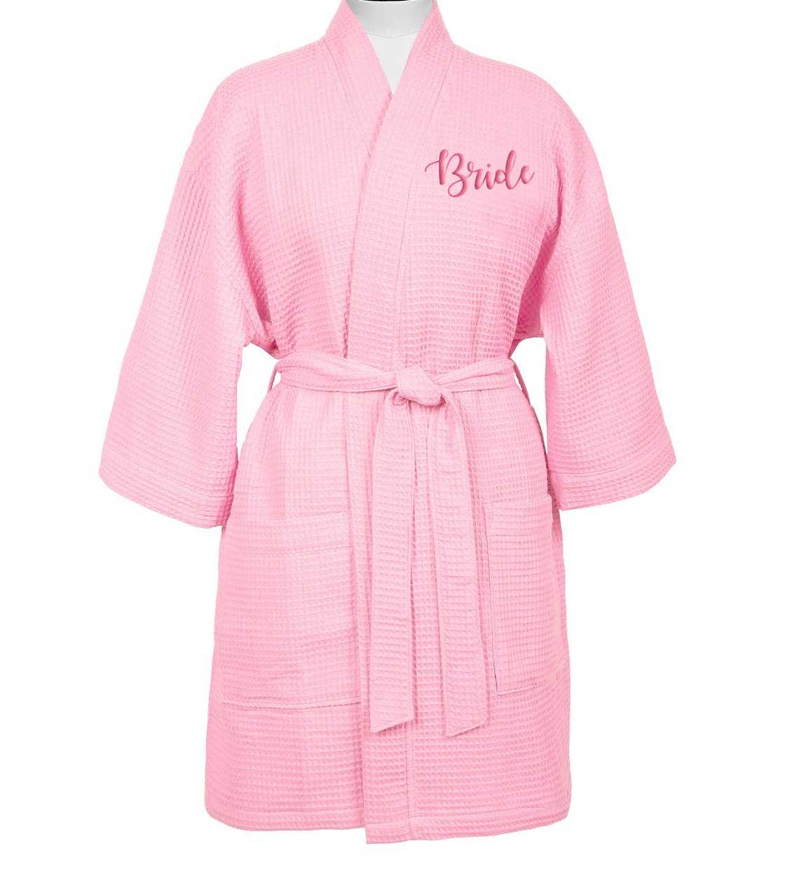 Thigh High Pink Kimono Soft Waffle Weave Robe With Dual - Etsy
