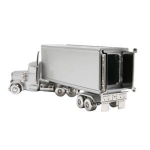 Silver Metal Semi Truck Mini Desk Clock - Engraved Personalized Desktop ...