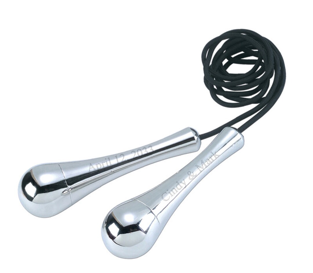 Personalized Polished Silver Finish Executive Jump Rope - Custom ...