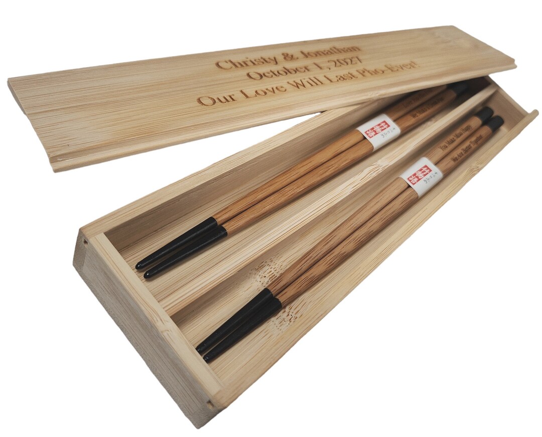 2-sets Engraved Black Bamboo Chinese Chopsticks Pairs optional Double ...