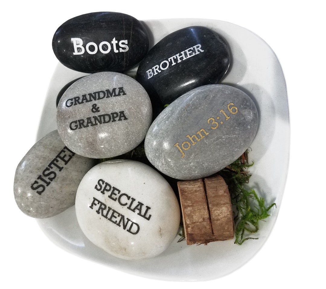 You Rock! Personalized Semi Polished Natural Stone Paper Weight Rock ...