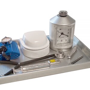 Silver Alloy Nurse Medical Tools Tray Mini Desk Clock - Personalized ...