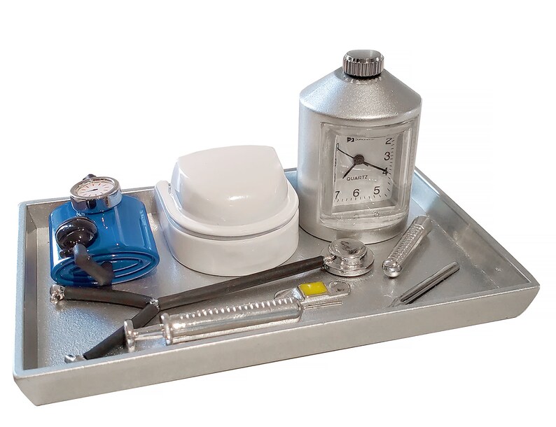 Silver Alloy Nurse Medical Tools Tray Mini Desk Clock - Etsy