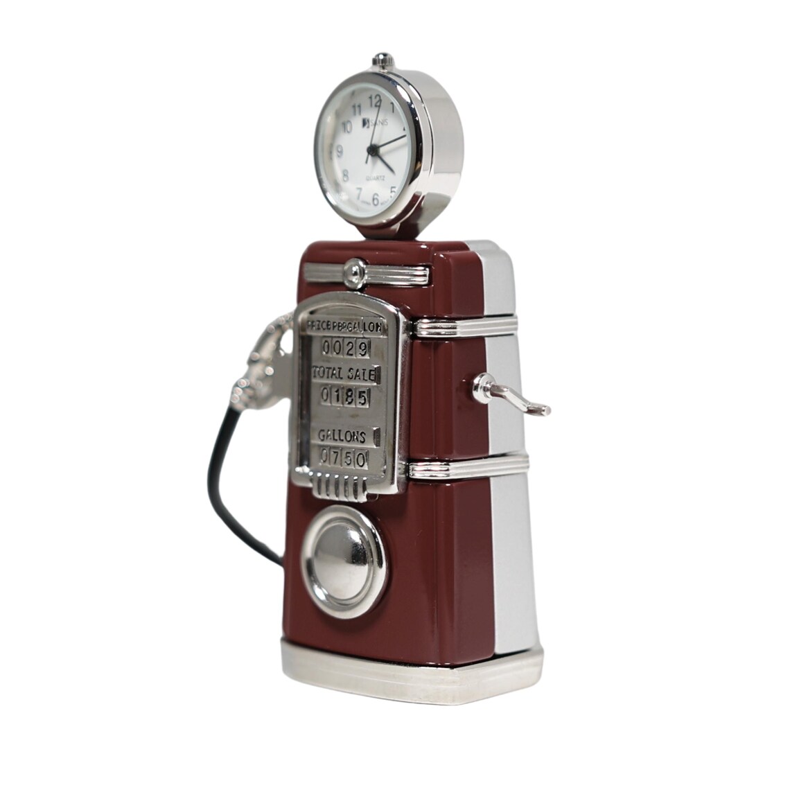 Antique Station Gas Pump Mini Desktop Clock - Custom Engraved Office ...