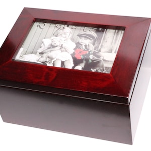 4x6 Wood Photo Frame Treasure Keepsake Box (black Velvet Interior ...