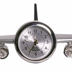 Custom Metal Alloy Mini Jumbo Jet Office Table Clock Face ...