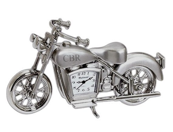 Silver Alloy Custom Desktop Motorcycle Clock Personalized | Etsy