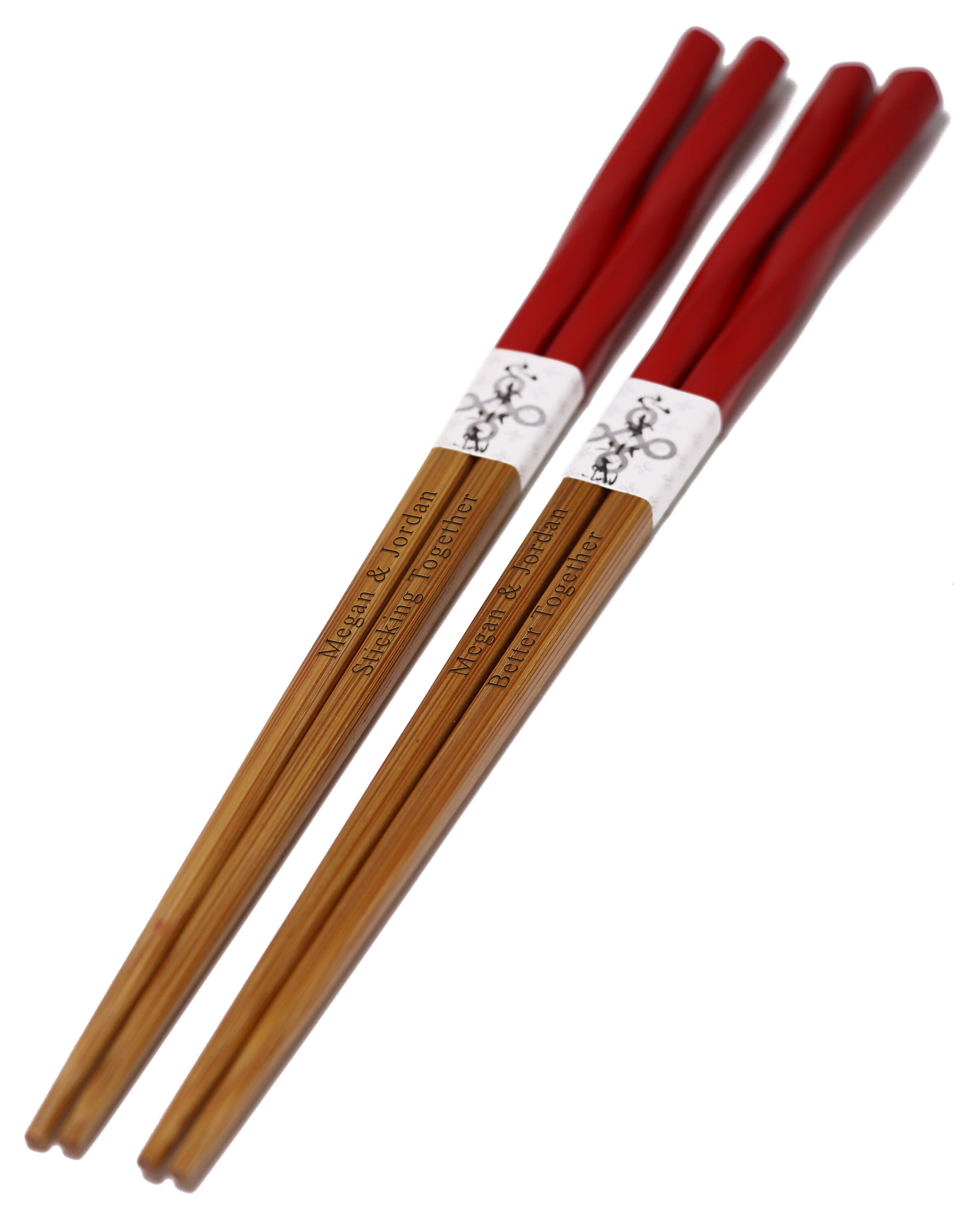 Engraved Fine Dining Twisted Red Chinese Bamboo Chopsticks - Etsy