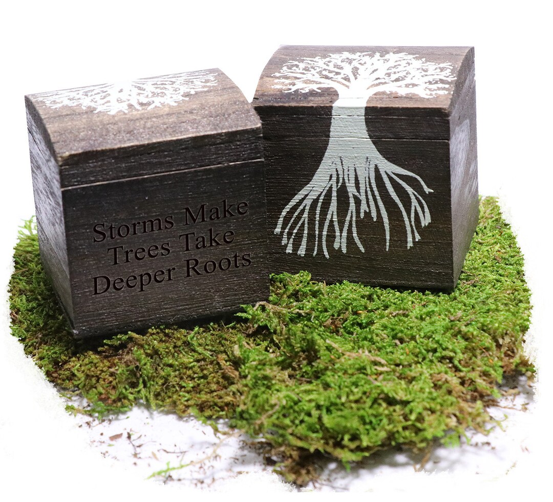 Personalized Growing Together Wood Tree Trinket Box - Custom Wooden ...