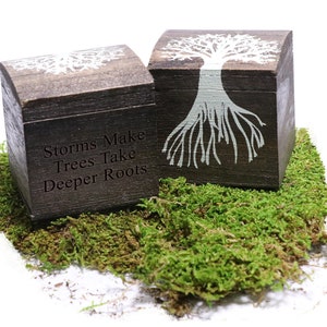 Personalized Growing Together Wood Tree Trinket Box - Custom Wooden ...