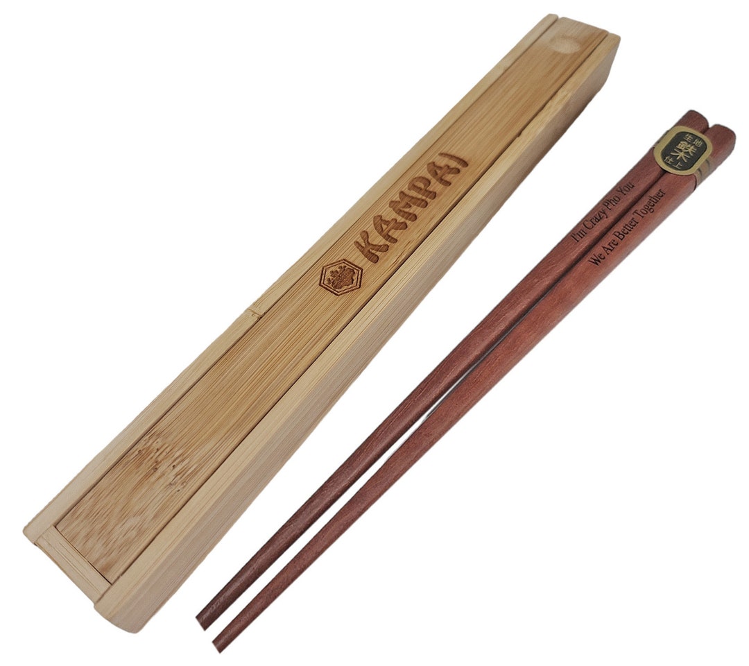 Personalized Engraved Japanese Wood Chopsticks 1 Pair Custom Engraved ...