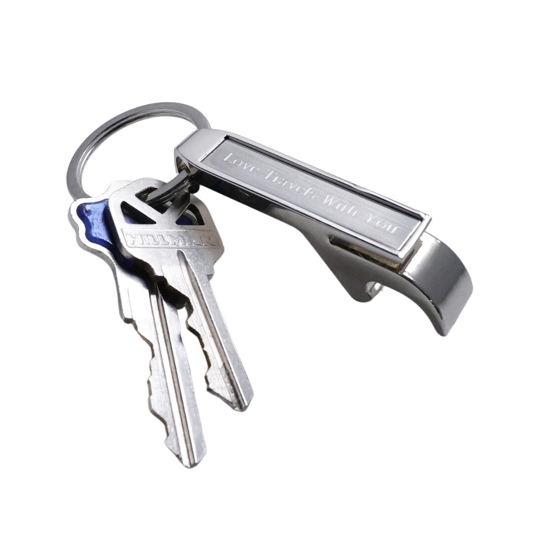 Custom Engraved Stainless Steel Silver Keychain Bottle Opener - Car ...