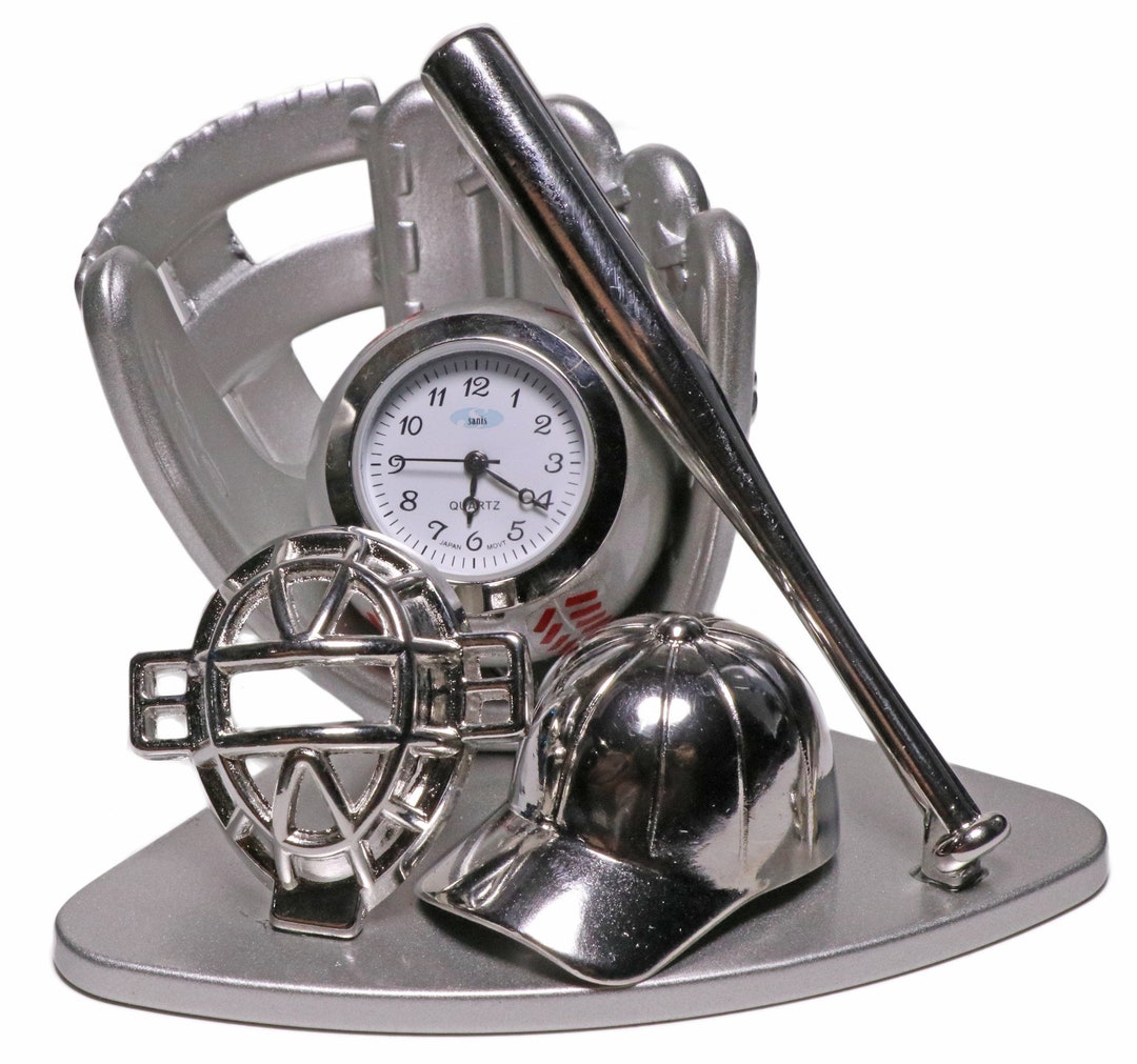 Custom Mini Baseball Player Gear Table Clock - Personalized Sports ...