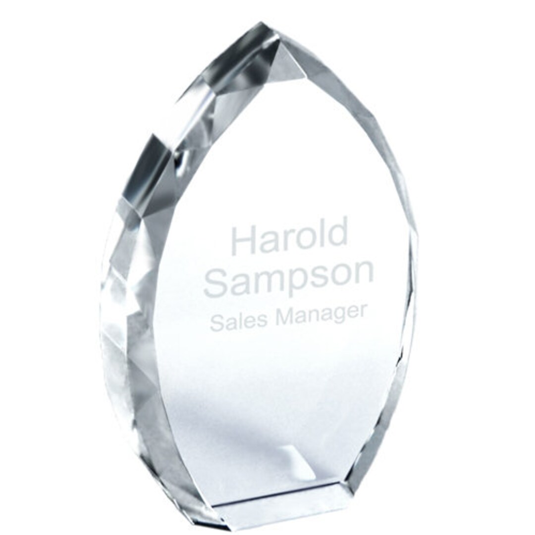 Premium Optic Crystal Tear Drop Achievement Award - Custom Engraved ...