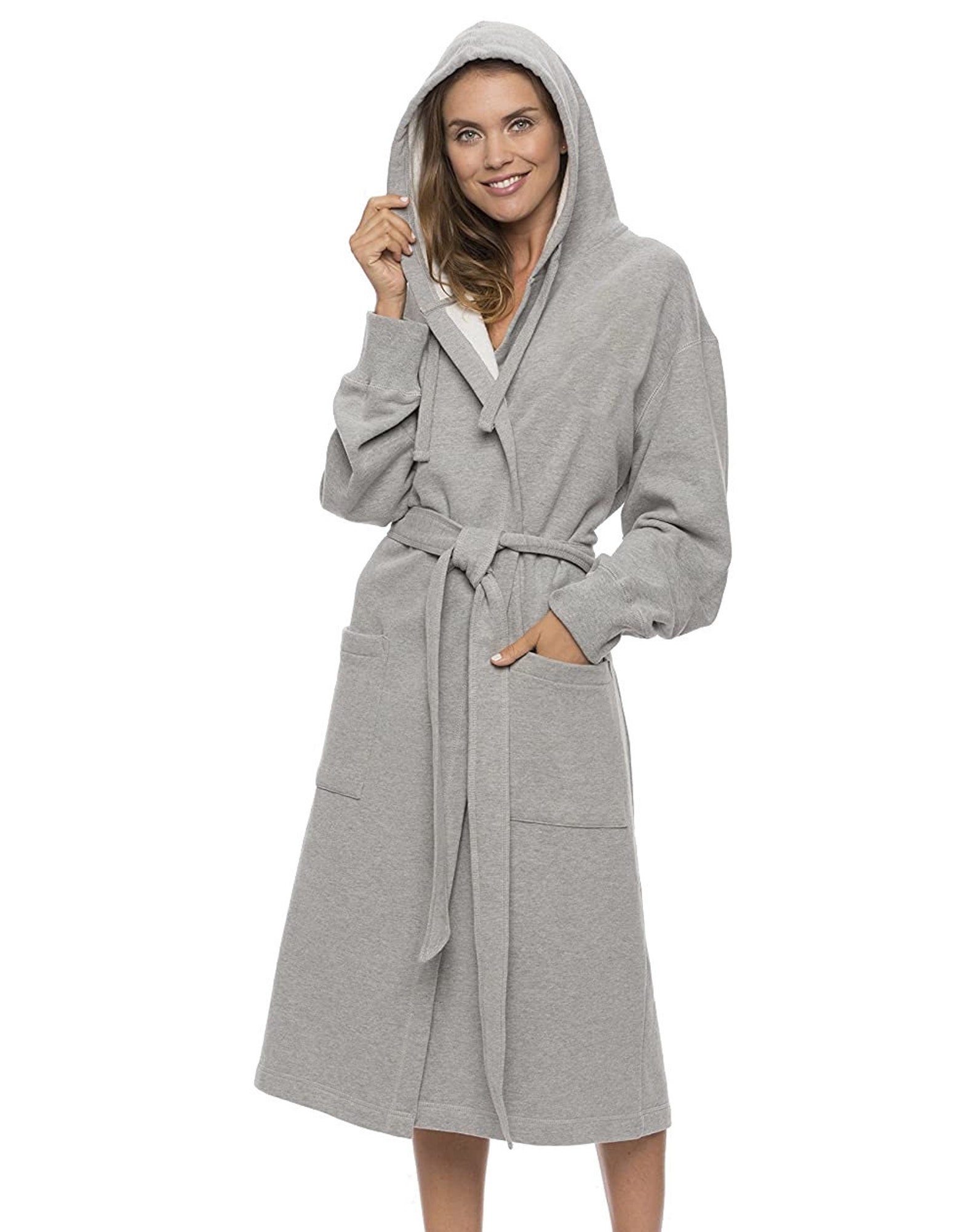 Double Layered Sweatshirt Hoodie Robe With Pockets - Etsy