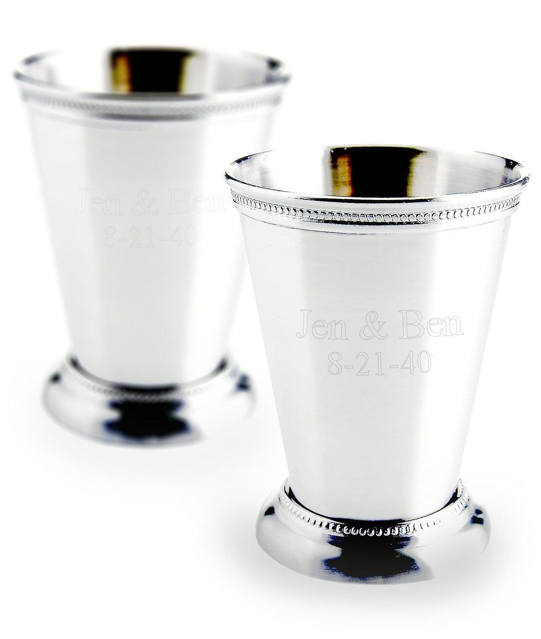 Personalized Polished Silver Stainless Steel Mint Julep Cup - Engraved ...