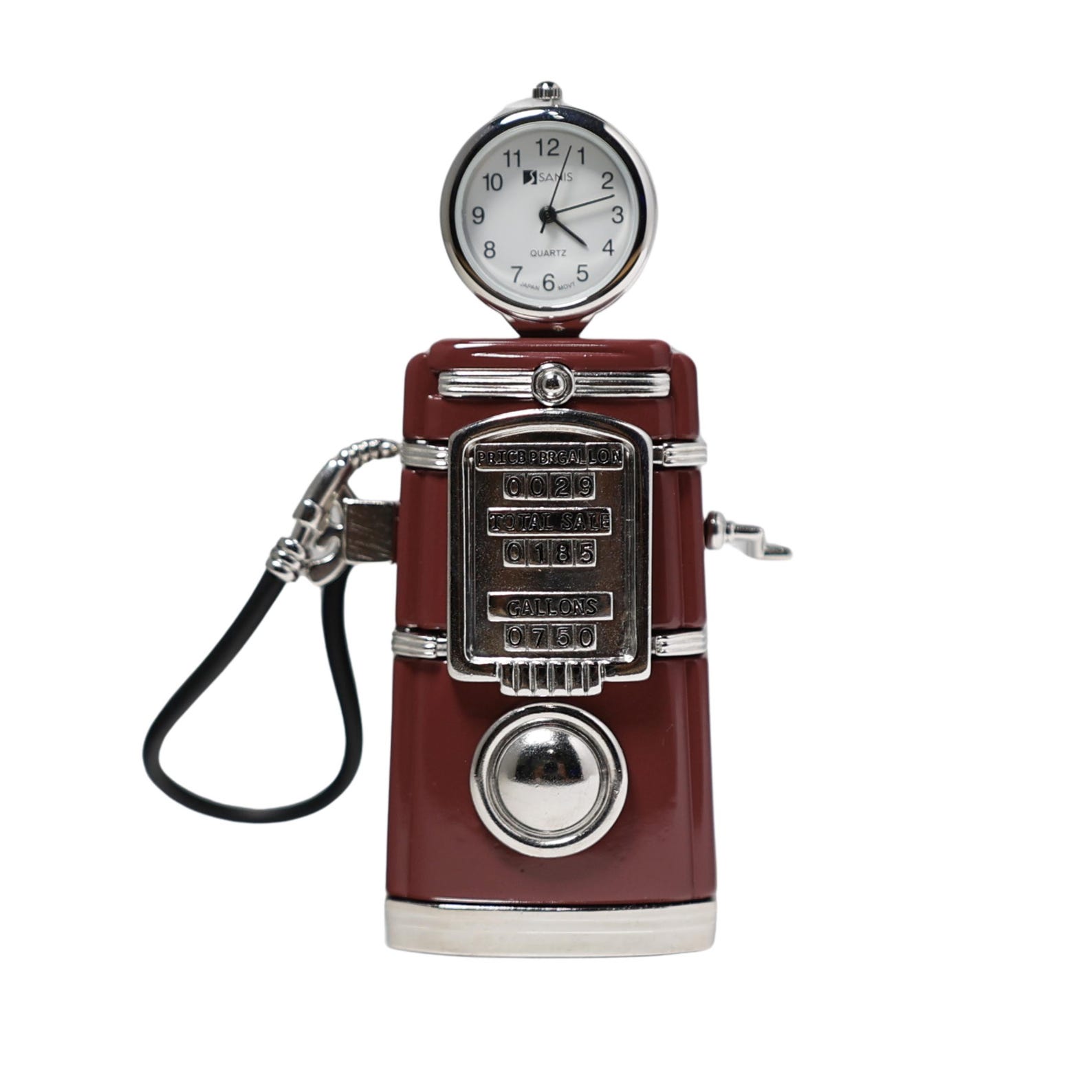 Antique Station Gas Pump Mini Desktop Clock - Custom Engraved Office ...