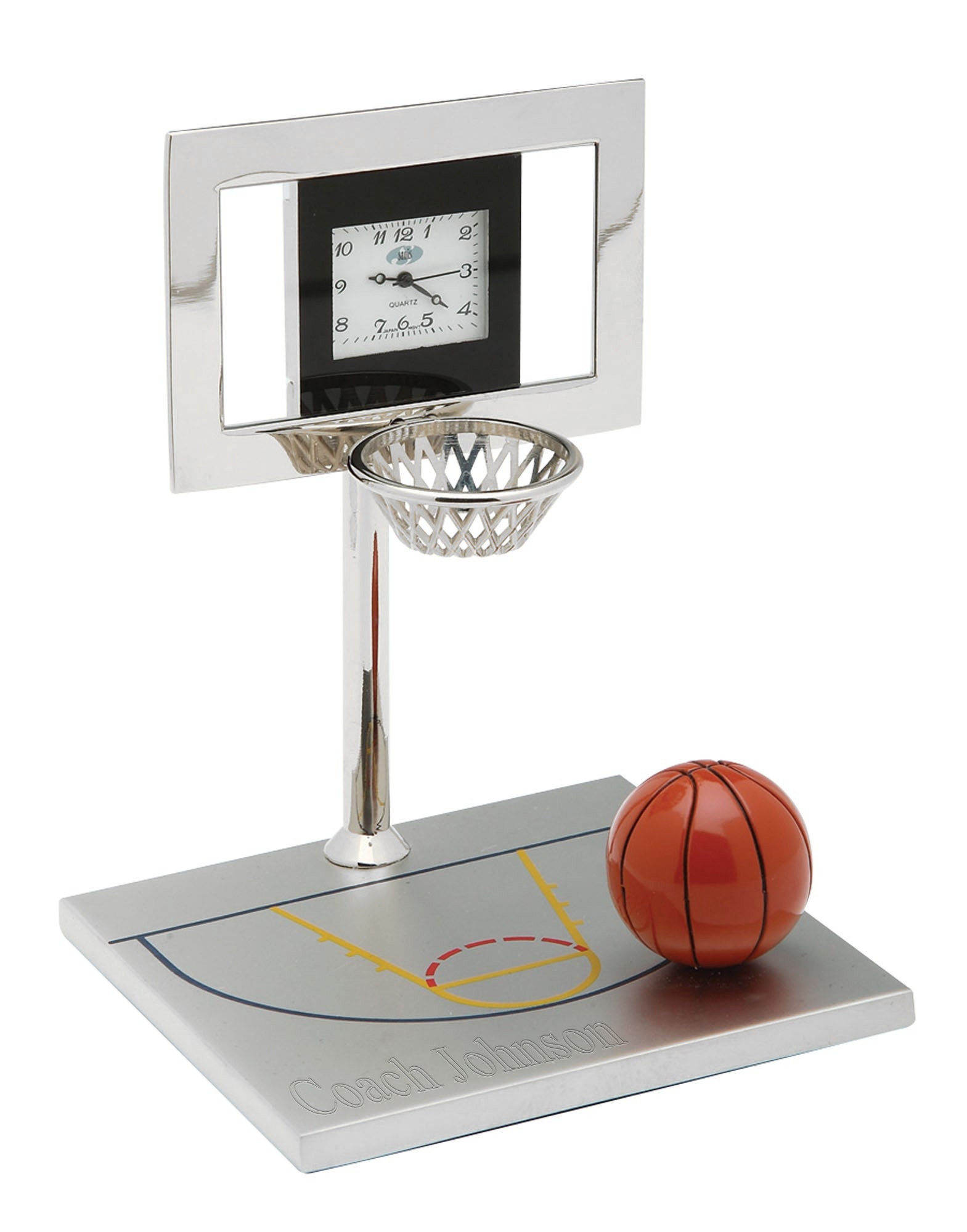 Personalized Silver Basketball Coach Award Court Clock - Etsy
