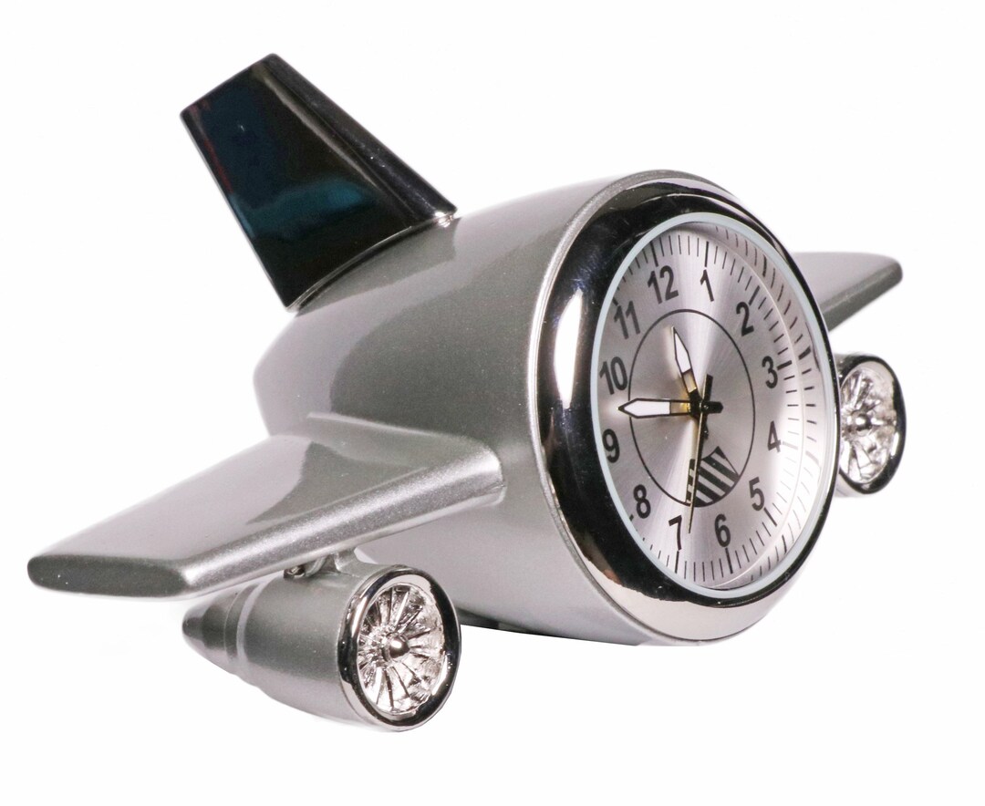 Custom Metal Alloy Mini Jumbo Jet Office Table Clock Face ...