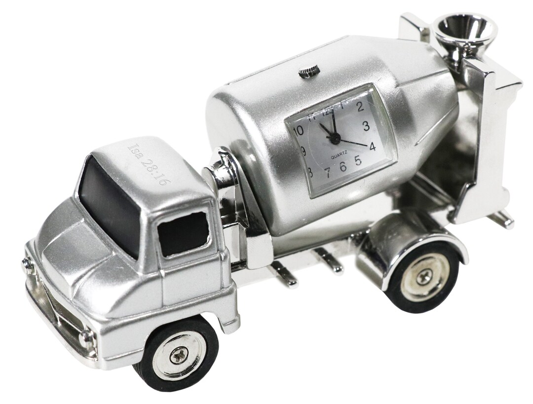 Custom Die Cast Metal Industrial Cement Truck Mini Desk Clock - Custom ...