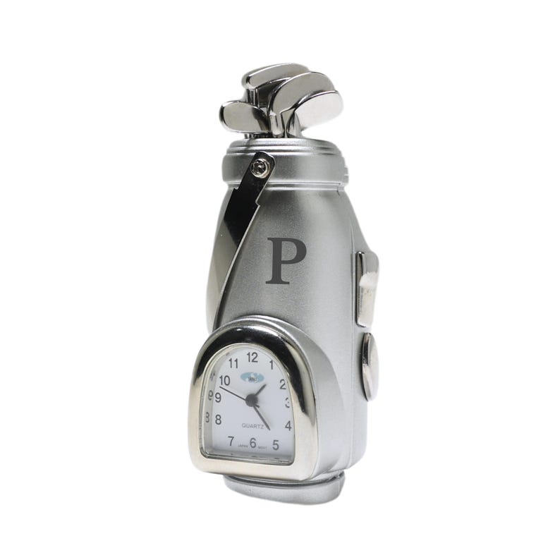 Personalized Miniature Golf Bag Office Desk Clock- Custom Engraved Gift ...