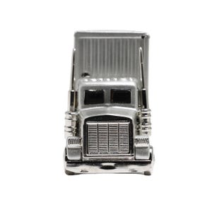 Silver Metal Semi Truck Mini Desk Clock - Engraved Personalized Desktop ...