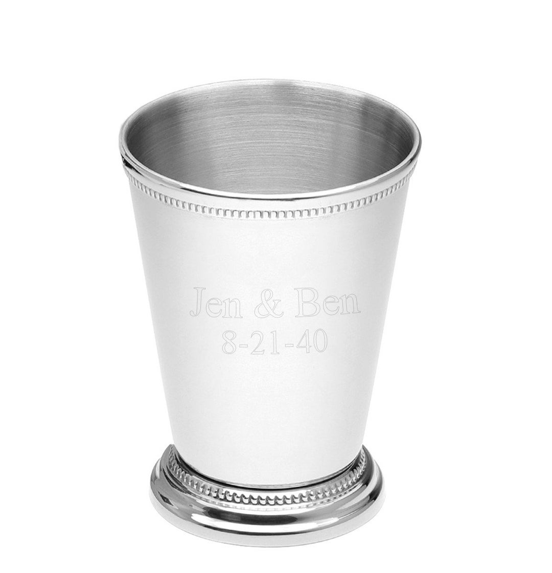 Personalized Matte Silver Finish Stainless Steel Mint Julep Cup ...