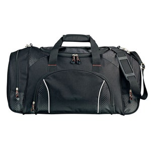 Black Embroidered Sports Utility Duffle Gym Bag - Personalized Travel ...